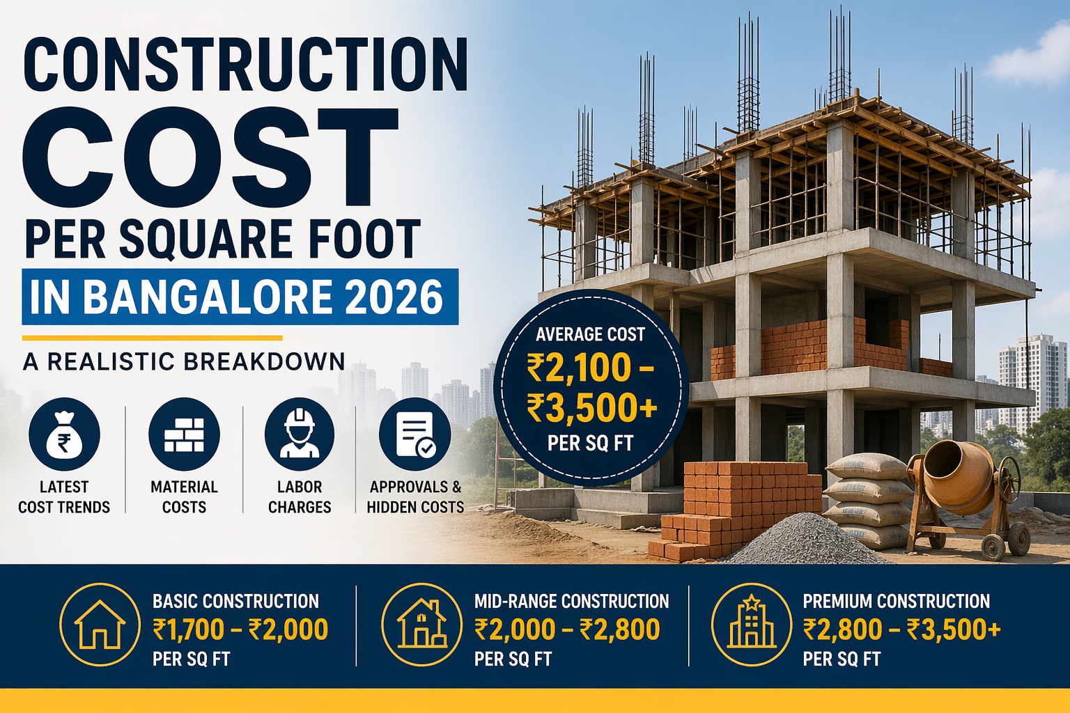 Construction Cost per Square Foot in Bangalore 2026: A Realistic ...